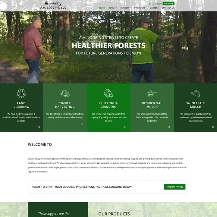 A.M. Logging Web Design & Marketing | SEO & SEM by WebDrafter